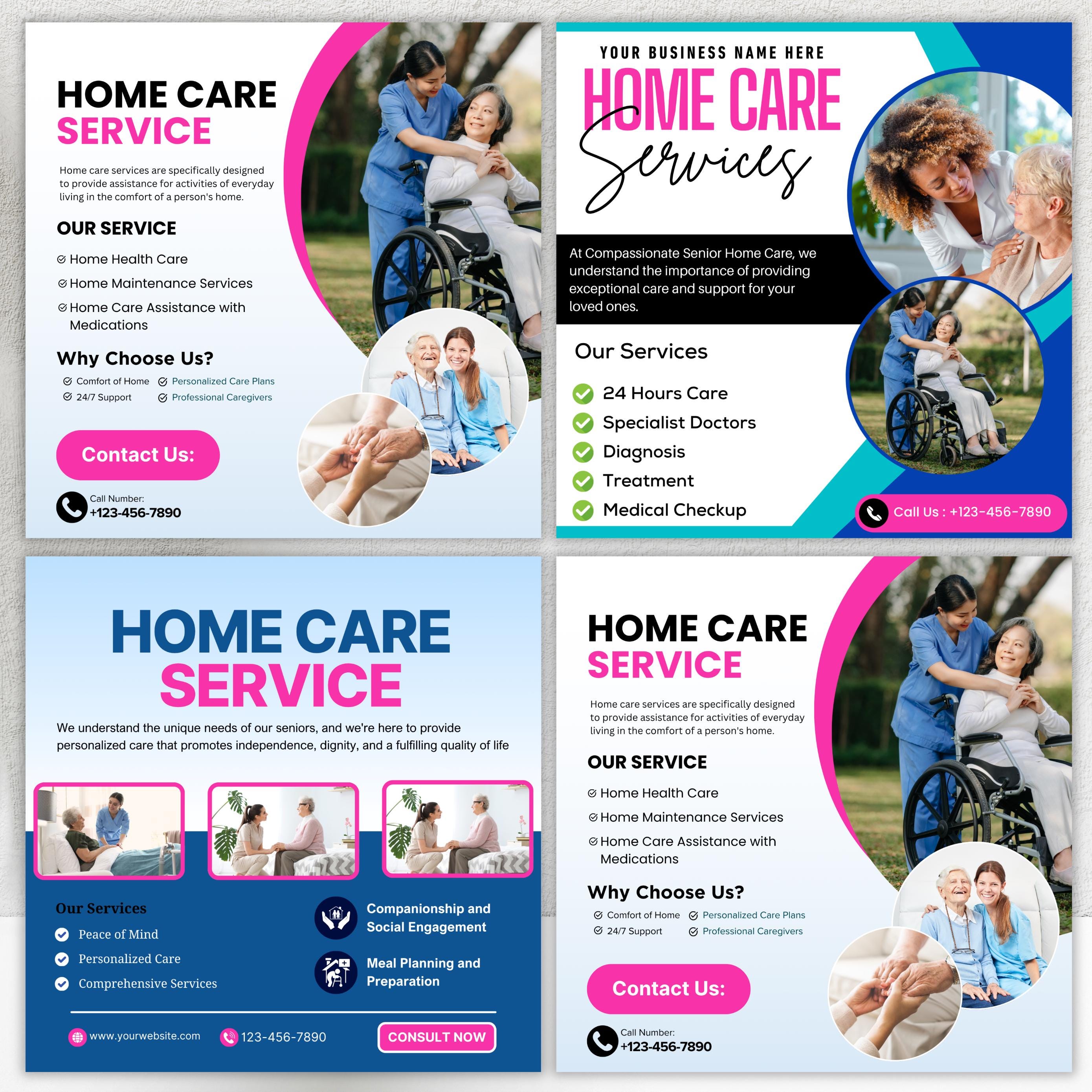 Home Care Service Flyer, DIY Flyer Template Design, Healthcare ...