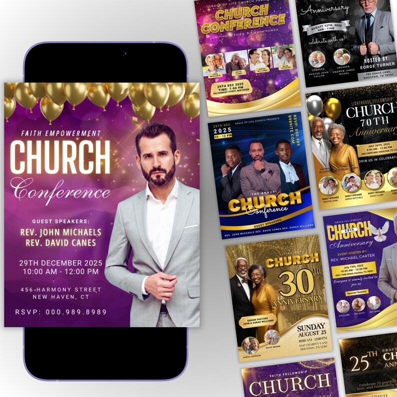 Church Anniversary Flyer Template, Church Anniversary Flyer, Church ...