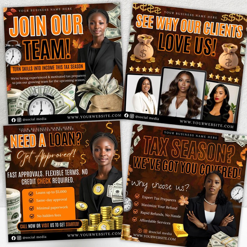 15 Tax Prep Bundle, Tax Prep Flyer, Tax Prep Instagram, Tax Flyer ...