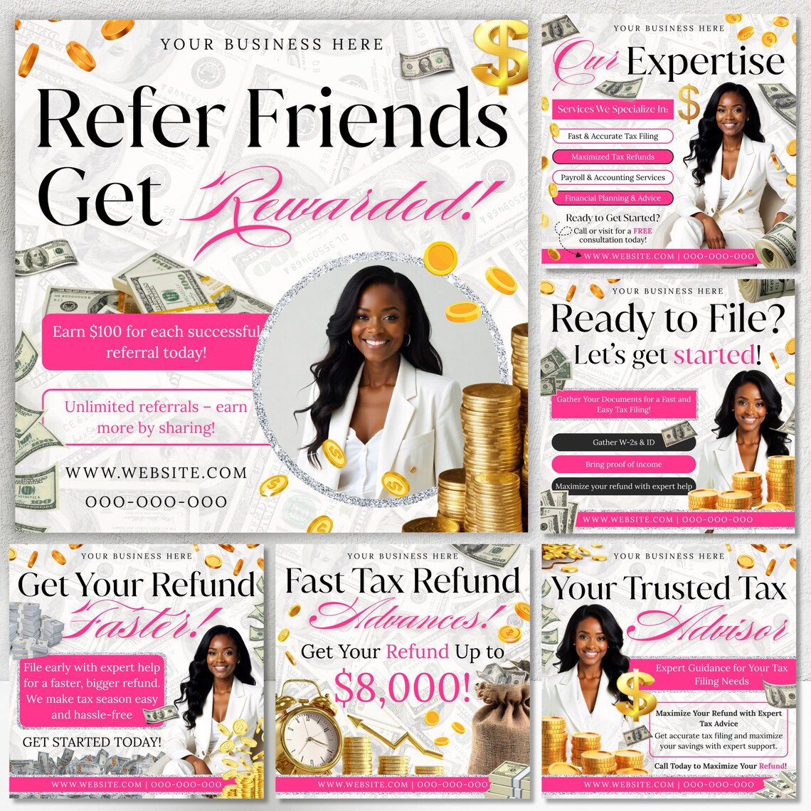 10tax Prep Flyer, Tax Professional Flyers Bundle, Tax Prep Marketing ...