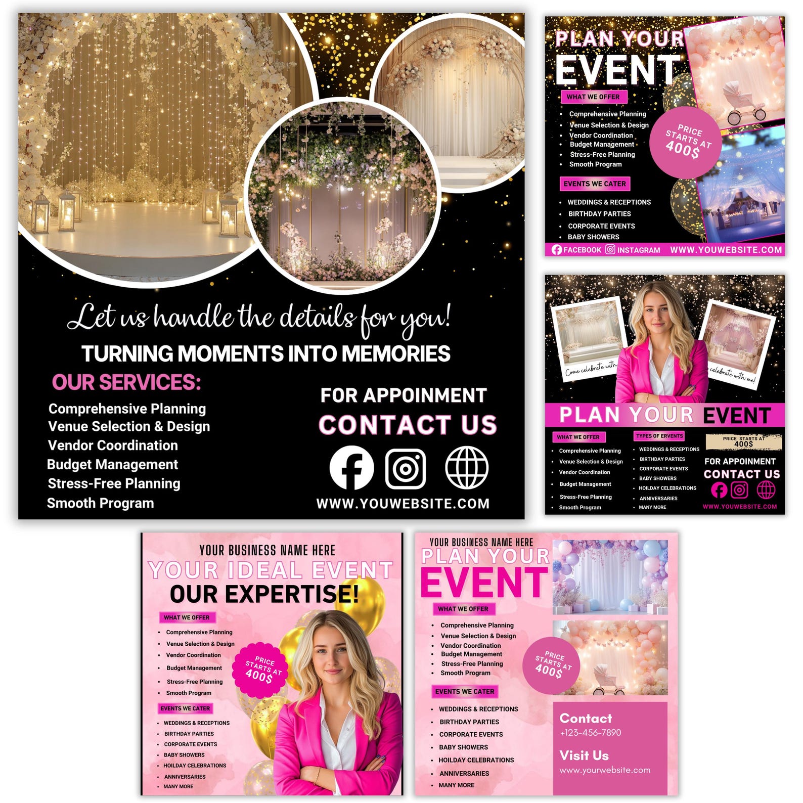 Event Planner Flyer, DIY Flyer Template Design, Party Planning Services ...