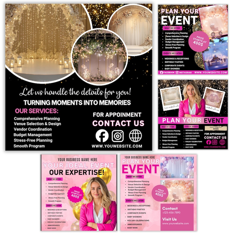 Event Planner Flyer, DIY Flyer Template Design, Party Planning Services ...