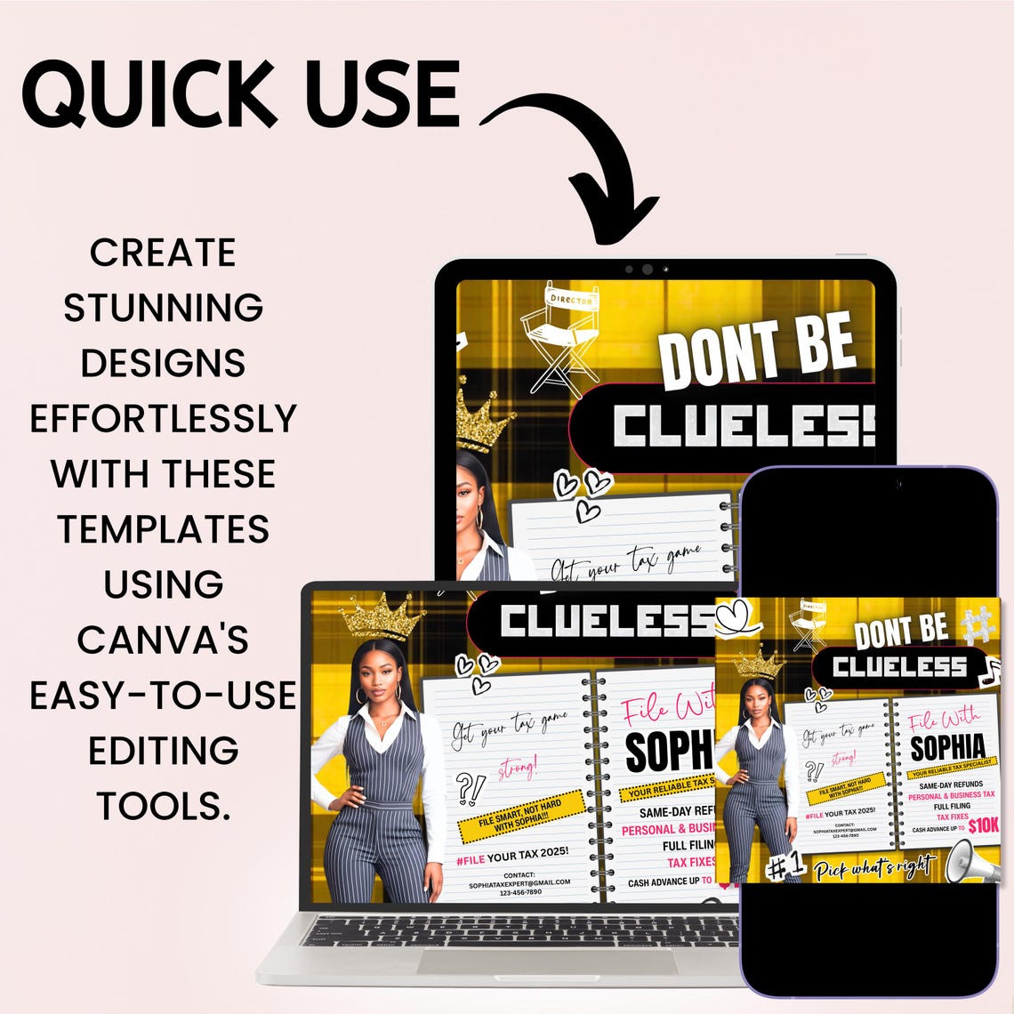 Tax Prep Flyer Template, Clueless Theme Tax Flyer, Tax Preparation ...