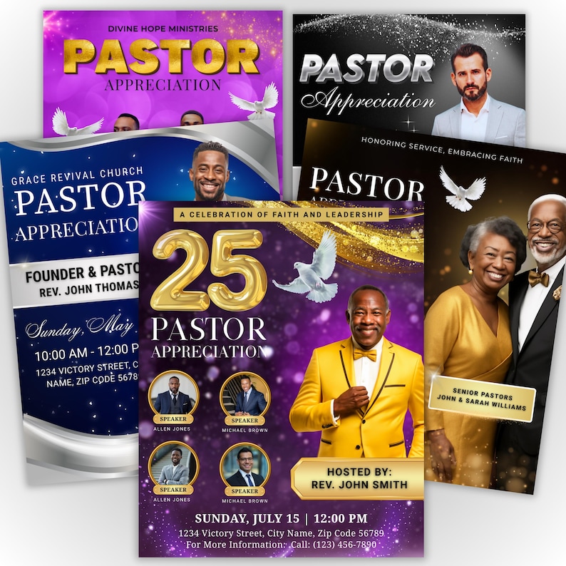 Pastor Appreciation Flyer Bundle, Worship Church Flyer, Prayer ...