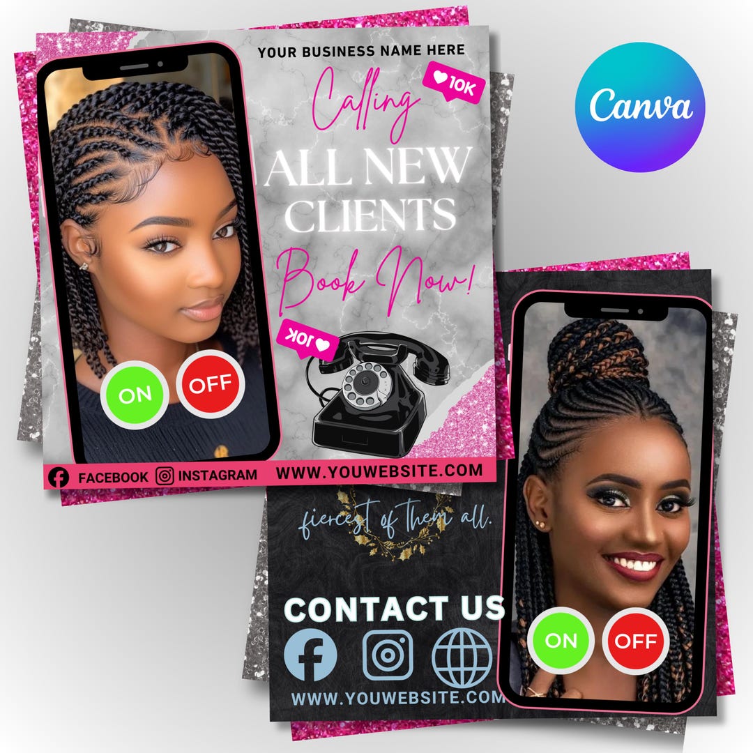 Instagram Post + Story, Booking Flyer, Book Now Flyer, Canva Hair Flyer ...