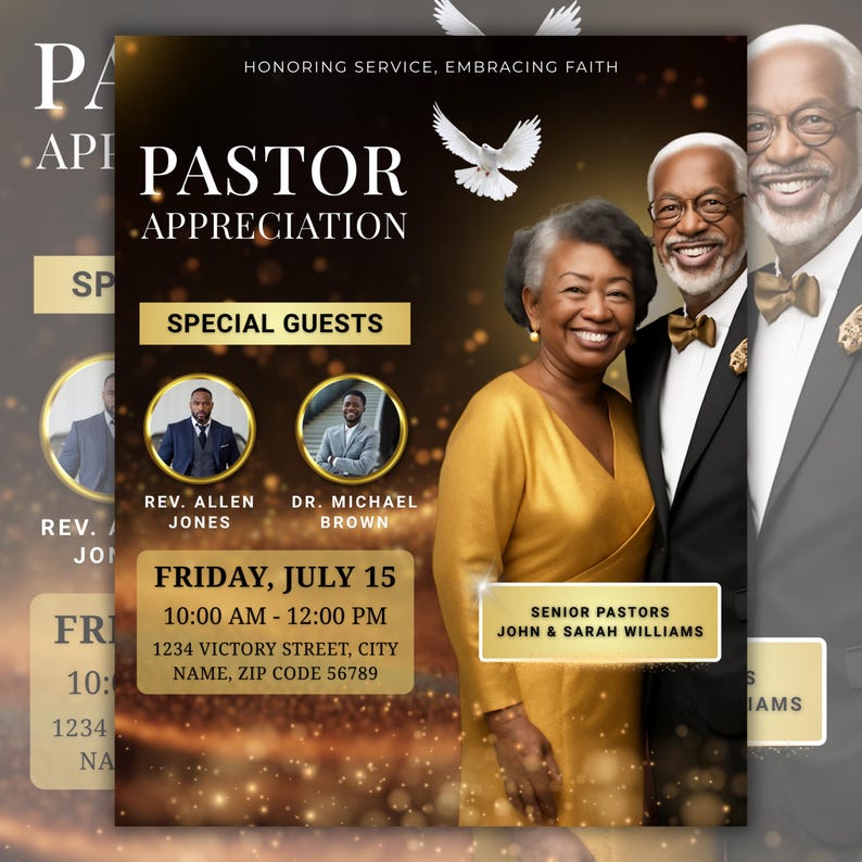 Pastor Appreciation Flyer, Worship Church Flyer, Prayer Conference ...