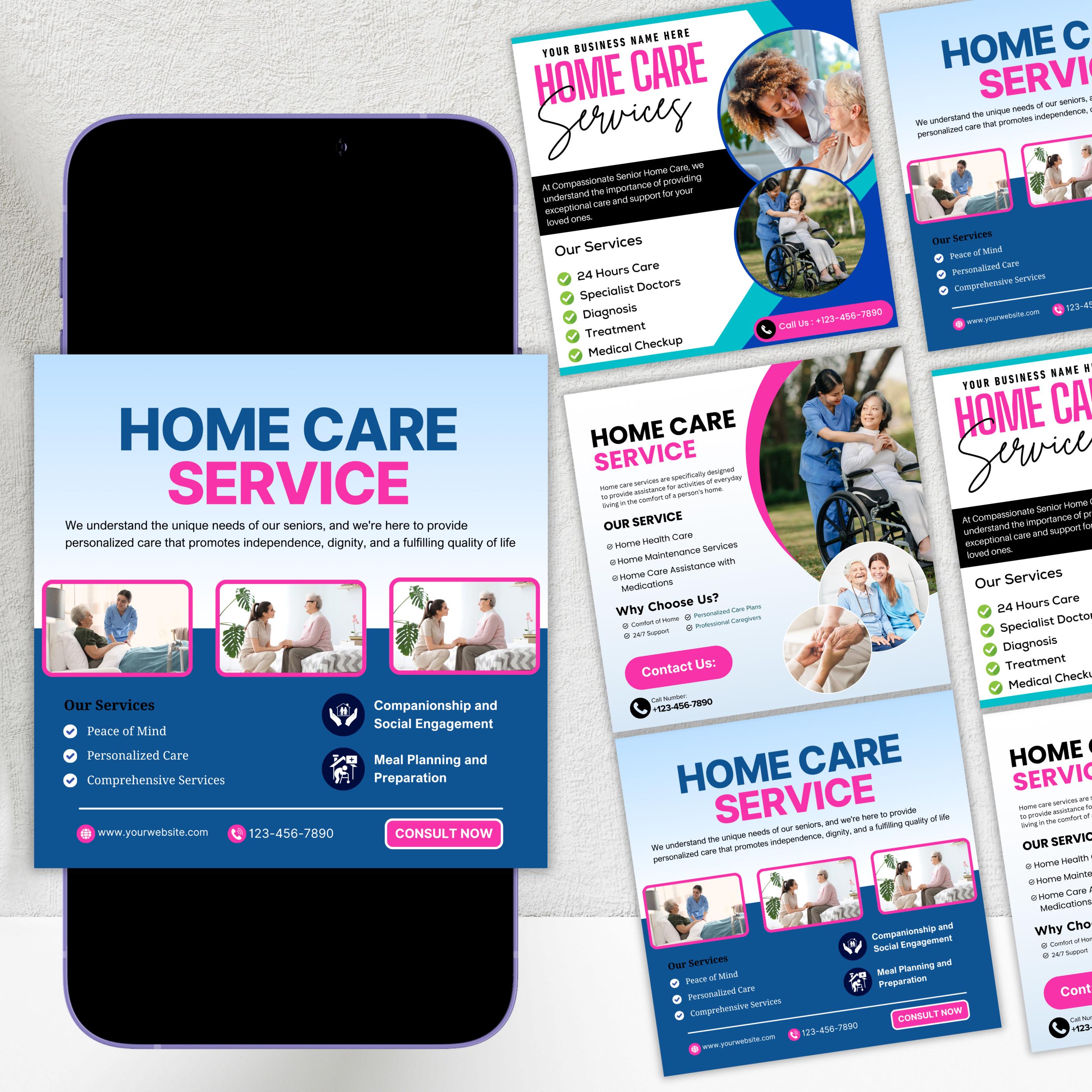 Home Care Service Flyer, DIY Flyer Template Design, Healthcare ...
