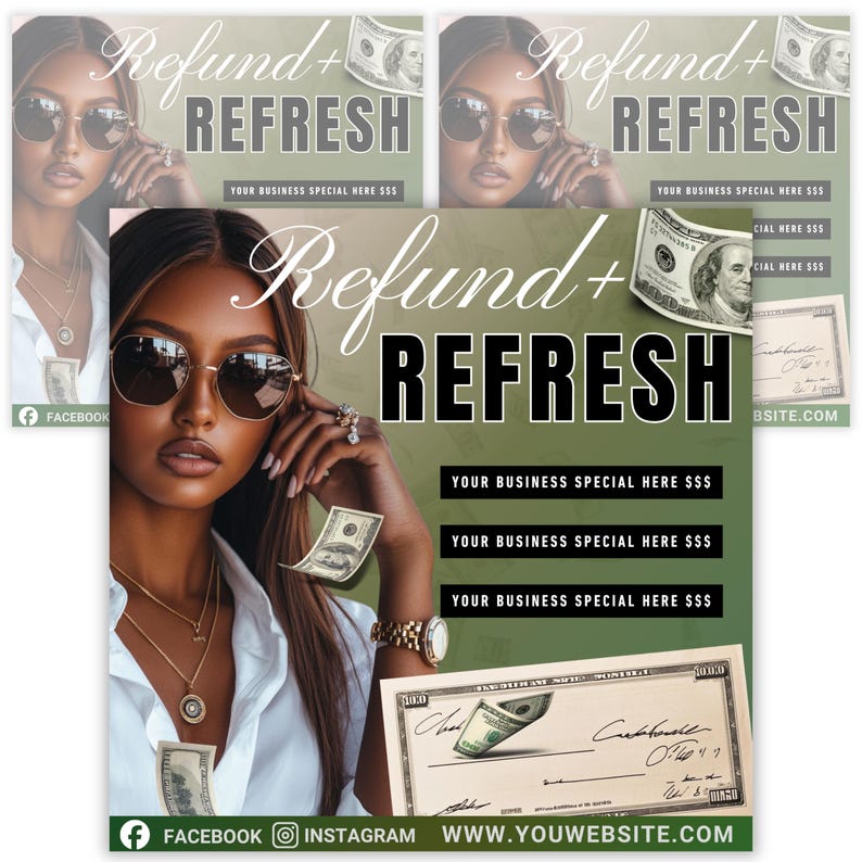 Tax Refund Flyer, Editable Canva Template, Tax Flyer, Tax Refund ...