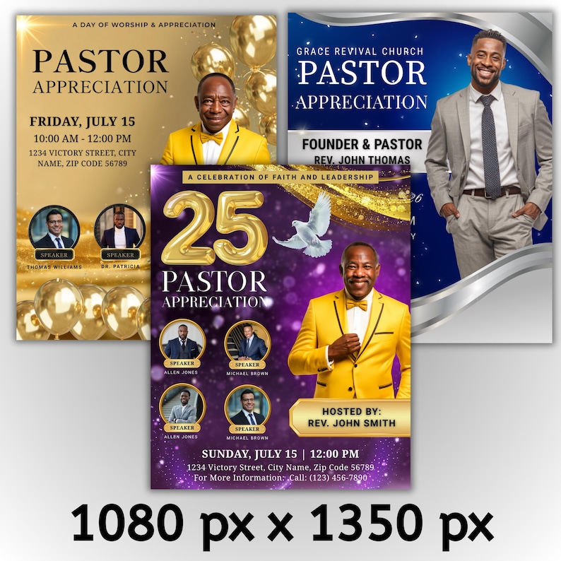 Pastor Appreciation Flyer Bundle, Worship Church Flyer, Prayer ...