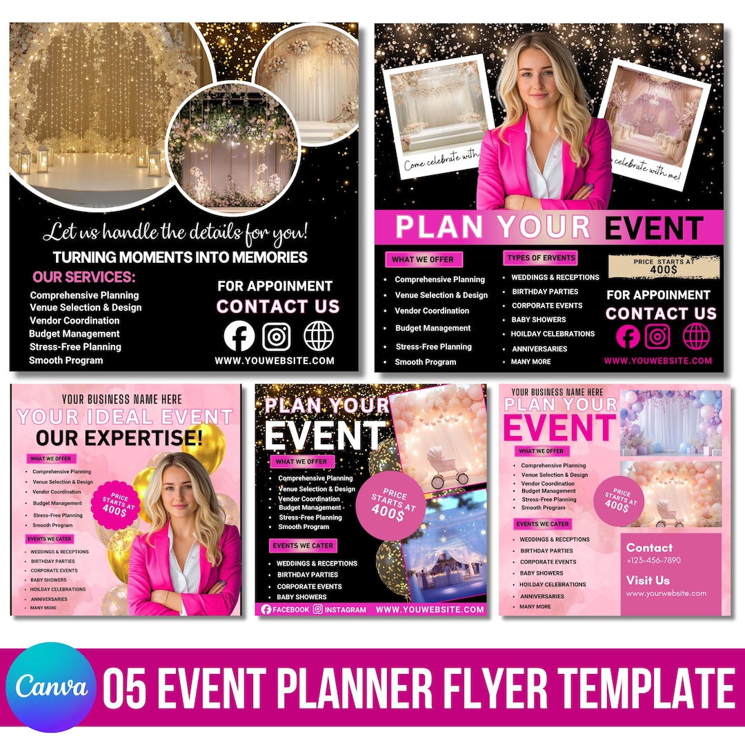 Buy Event Planner Flyer, DIY Flyer Template Design, Party Planning ...