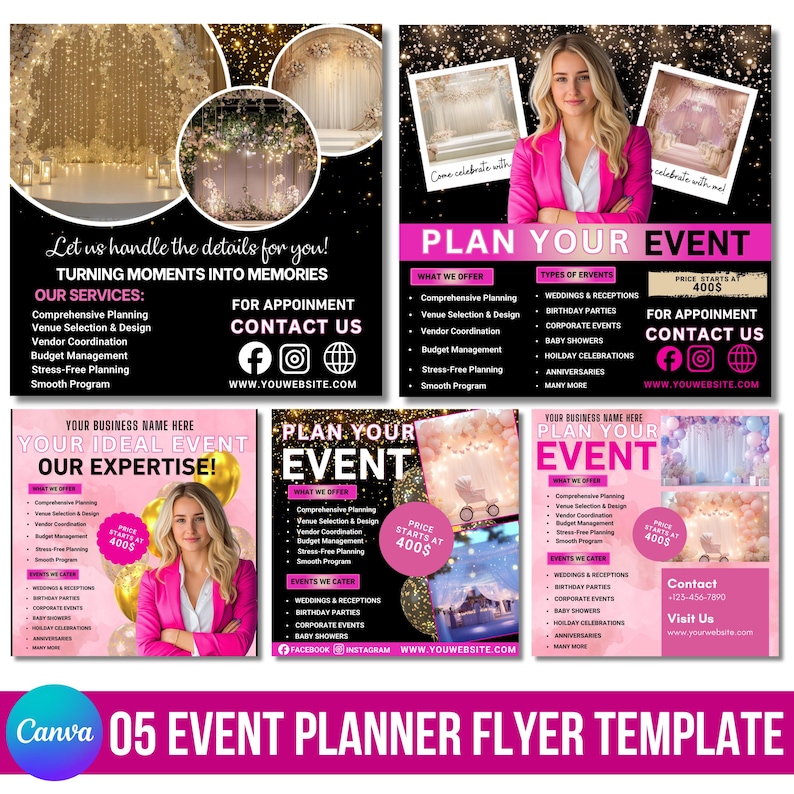 Event Planner Flyer, DIY Flyer Template Design, Party Planning Services ...