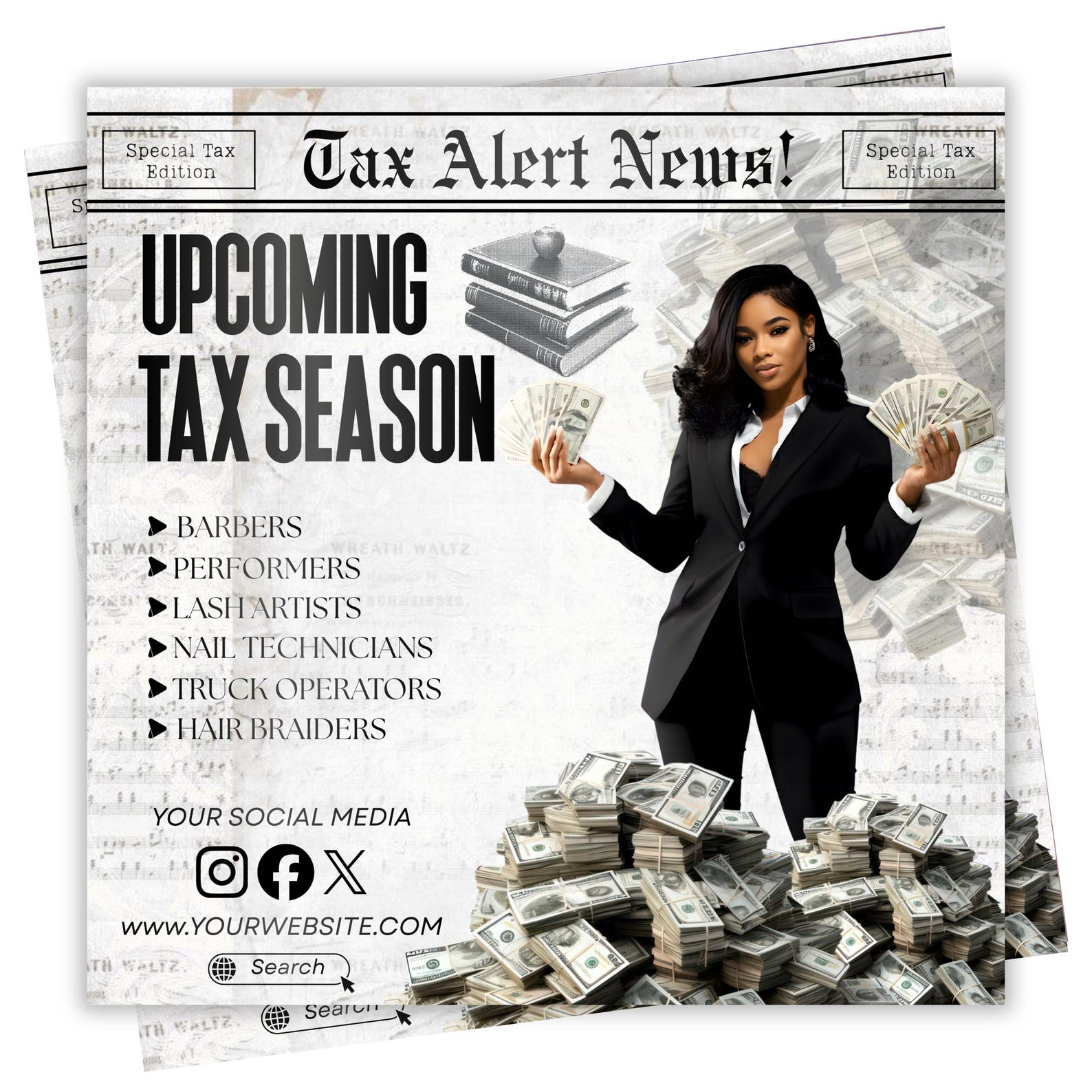 15 Tax Expert Service Flyer Bundle, Editable Canva Template, 2026 Tax ...