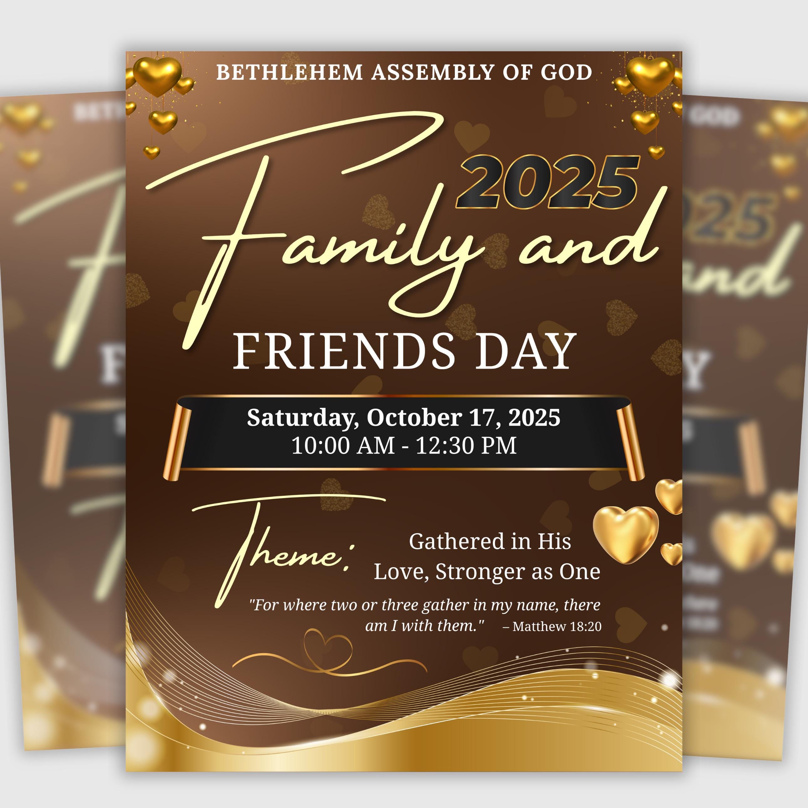 Family and Friends Flyer, Church Flyer Template, Editable Printable ...