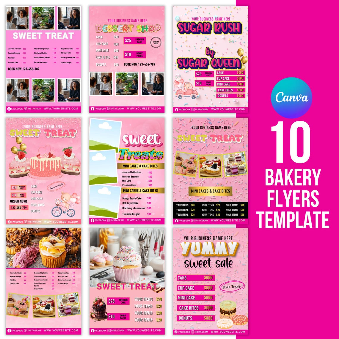 Bakery Flyer, Sweet Treats Flyer, Bake Sale Flyer, Dessert Flyer, Bake ...