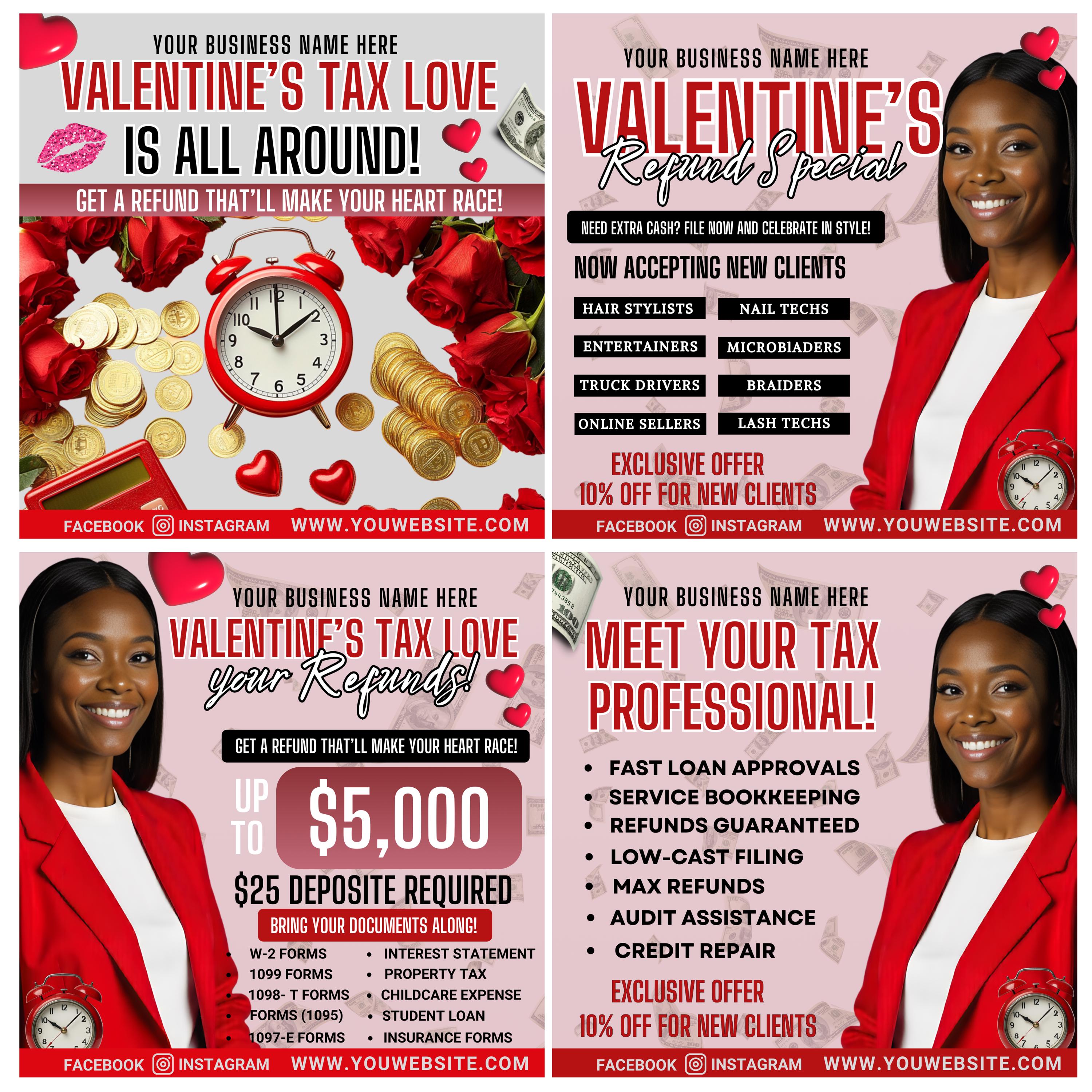 100 Valentines Day Booking Flyers Mega Bundle, Will You Be My Client ...