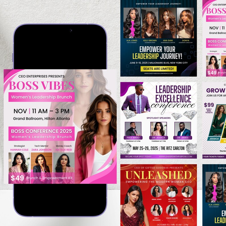 Conference Event Themed Business Flyers, Conference Flyer Canva ...