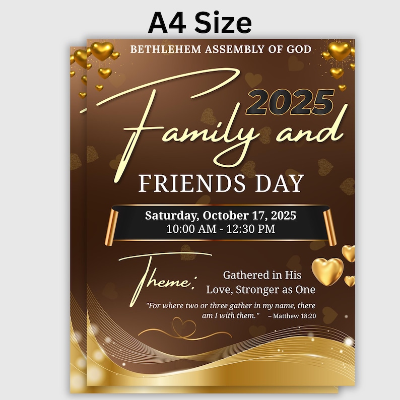 Family and Friends Flyer, Church Flyer Template, Editable Printable ...
