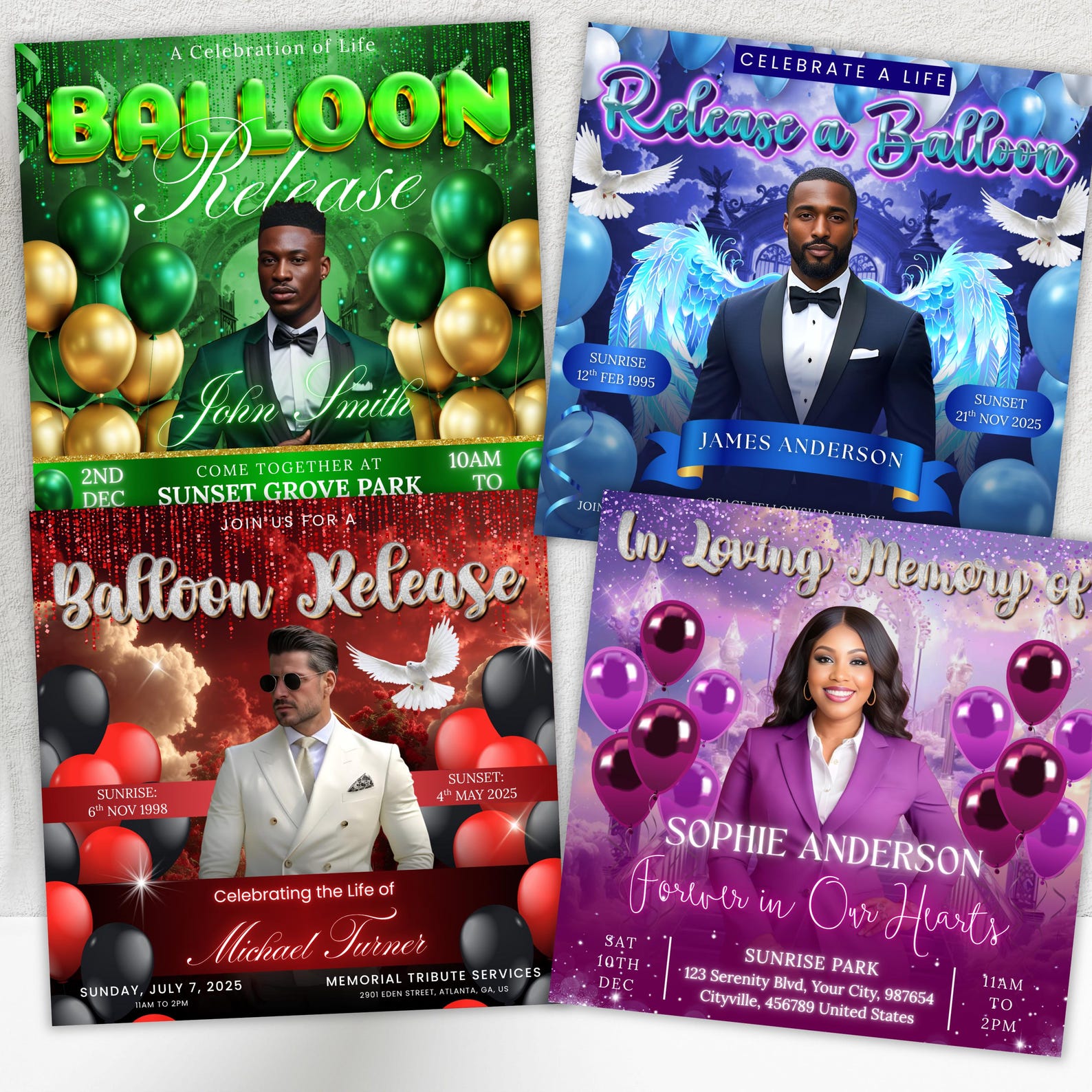Balloon Release Flyer, Memorial Flyer, Funeral Flyer, Balloon Release ...