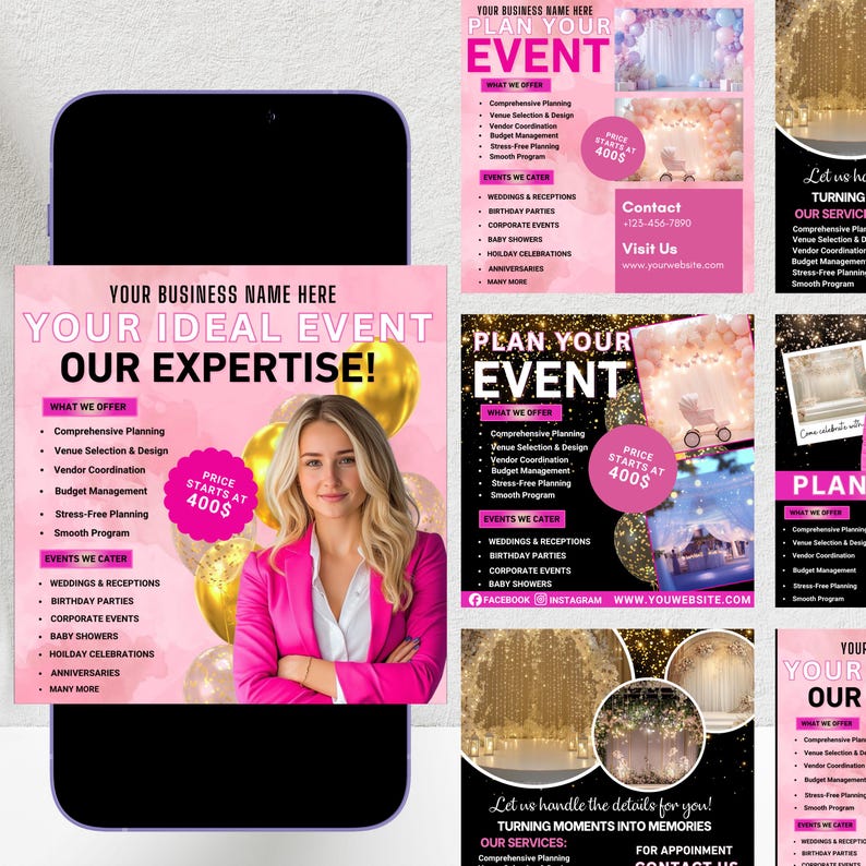 Event Planner Flyer, DIY Flyer Template Design, Party Planning Services ...