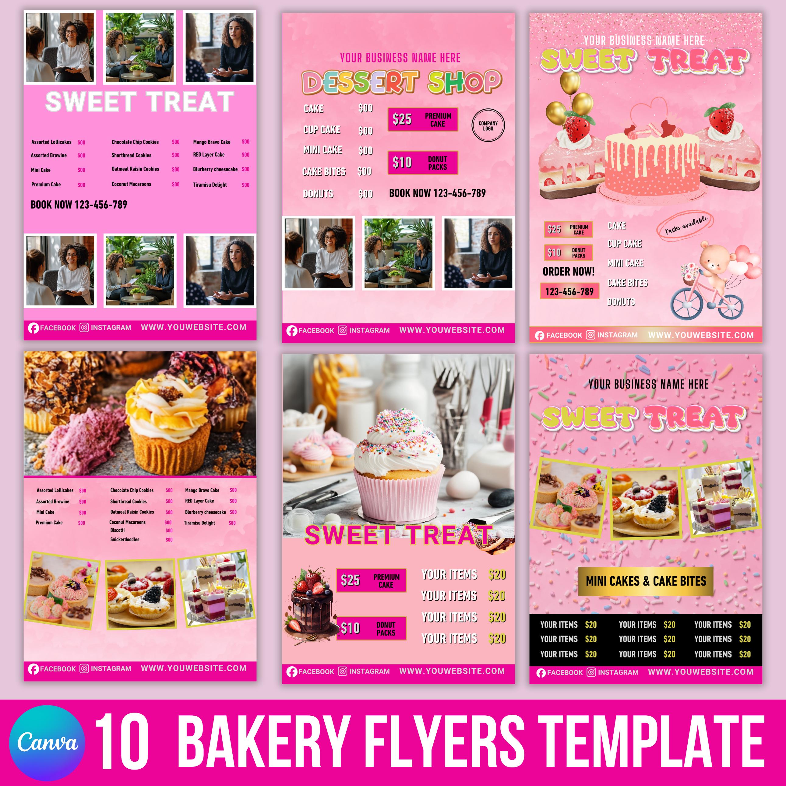 Bakery Flyer, Sweet Treats Flyer, Bake Sale Flyer, Dessert Flyer, Bake ...