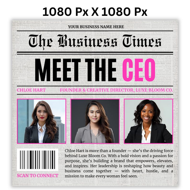 Meet the CEO Flyer Template, Canva Branding, Business Owner Spotlight ...