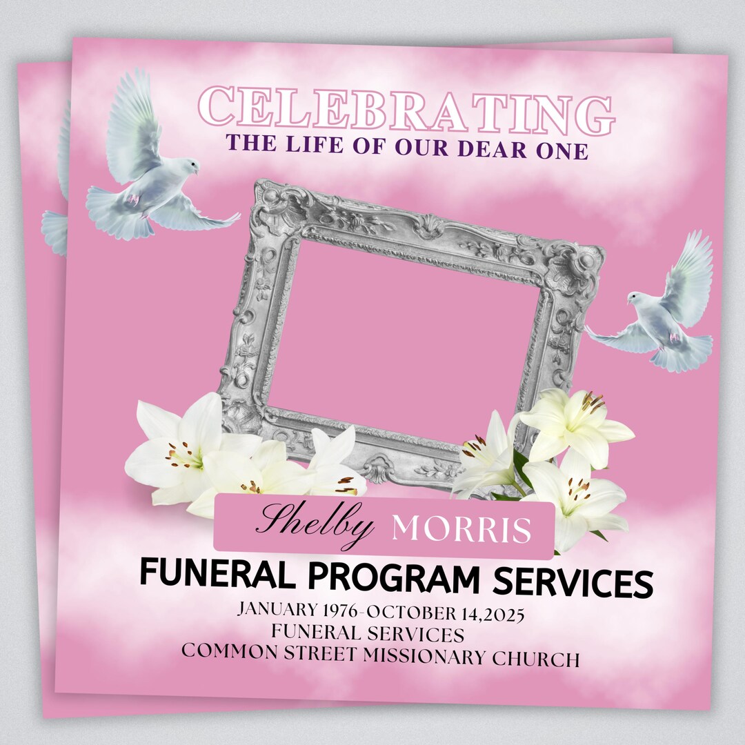 Memorial Funeral Announcement Flyer, Rest in Peace Flyer, Celebration ...
