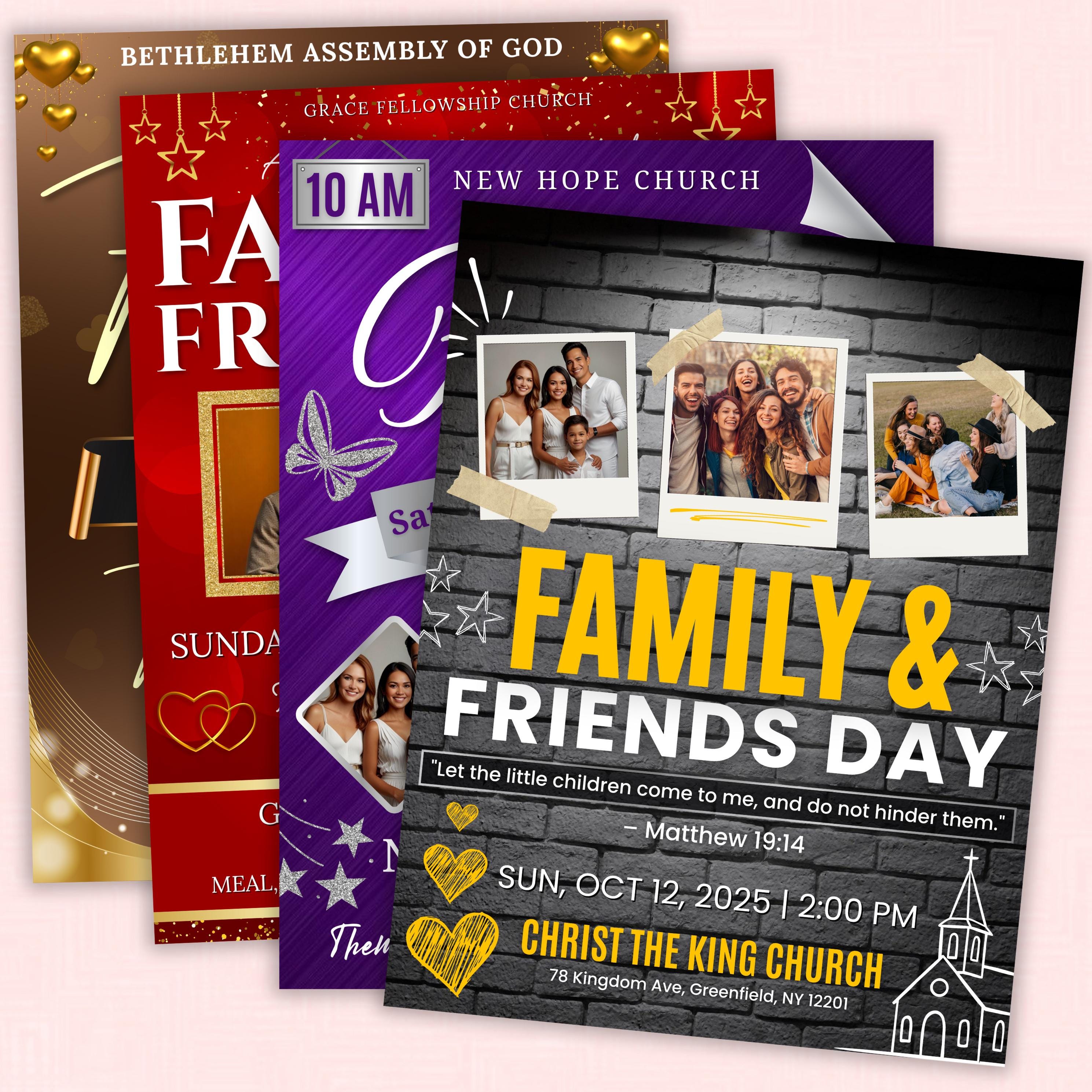 Family and Friends Flyer, Church Flyer Template, Editable Printable ...