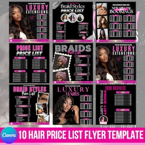 DIY Hair Collection Price List Flyer, Hair Pricelist Flyer, Hair ...