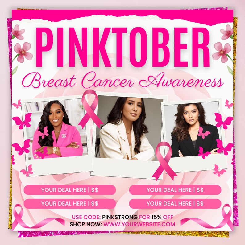 Breast Cancer Awareness Flyer, Pink Breast Cancer Flyer, Pinktober Sale ...