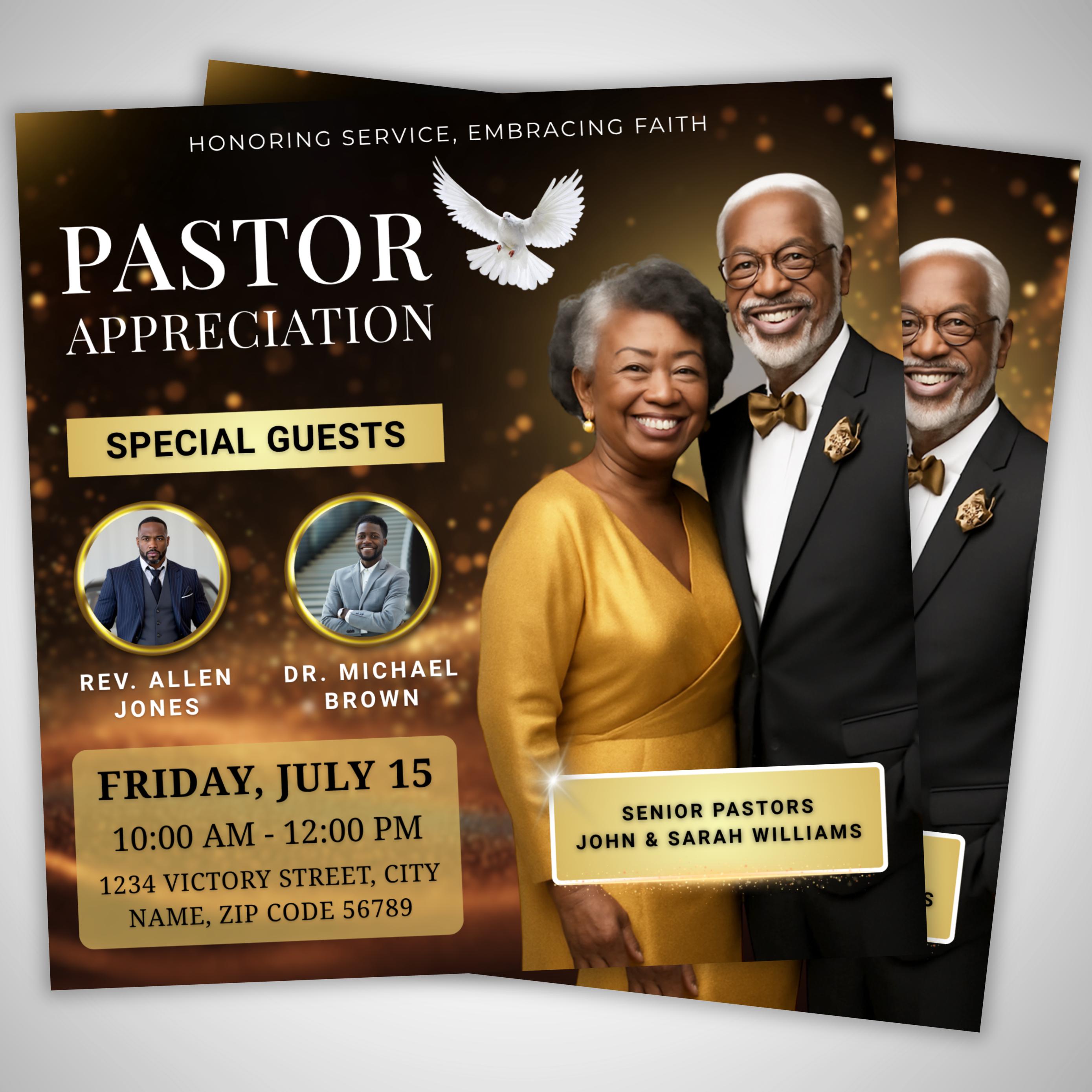 Pastor Appreciation Flyer, Church Anniversary Flyer, Worship Church ...
