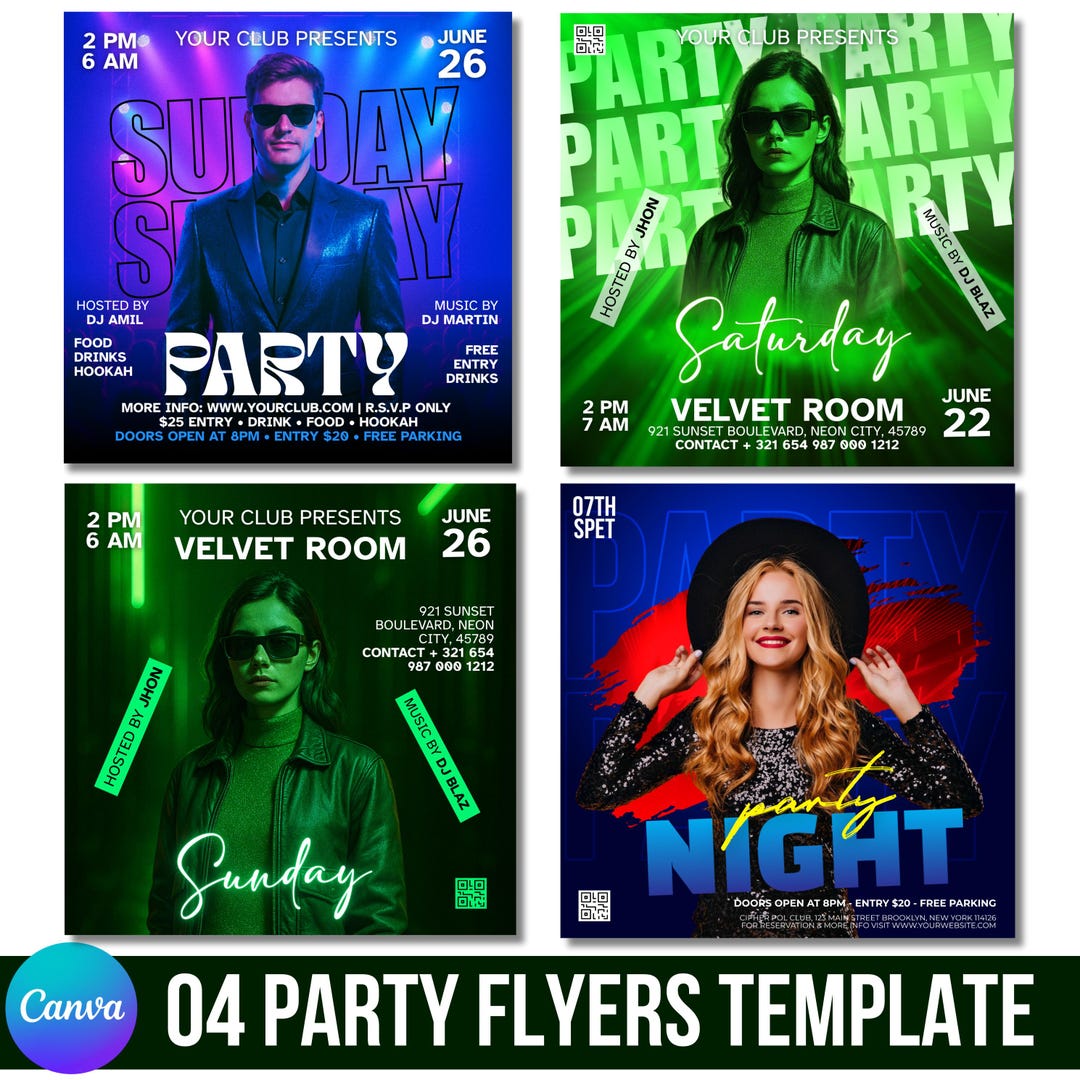Party Flyers Bundle, Club Party Flyers, Night Club Flyers, Party Flyer ...