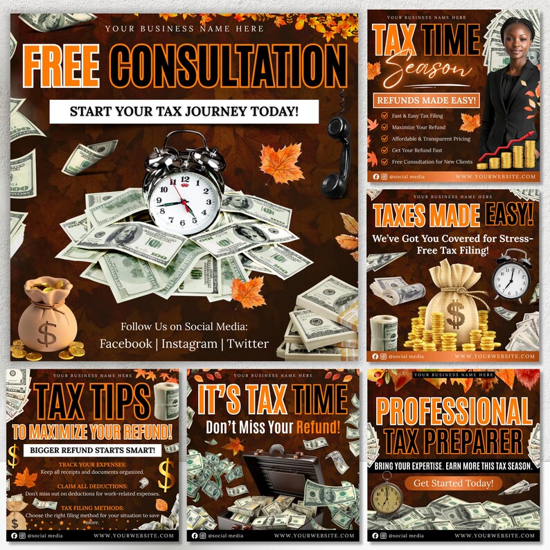 15 Tax Prep Bundle, Tax Prep Flyer, Tax Prep Instagram, Tax Flyer ...