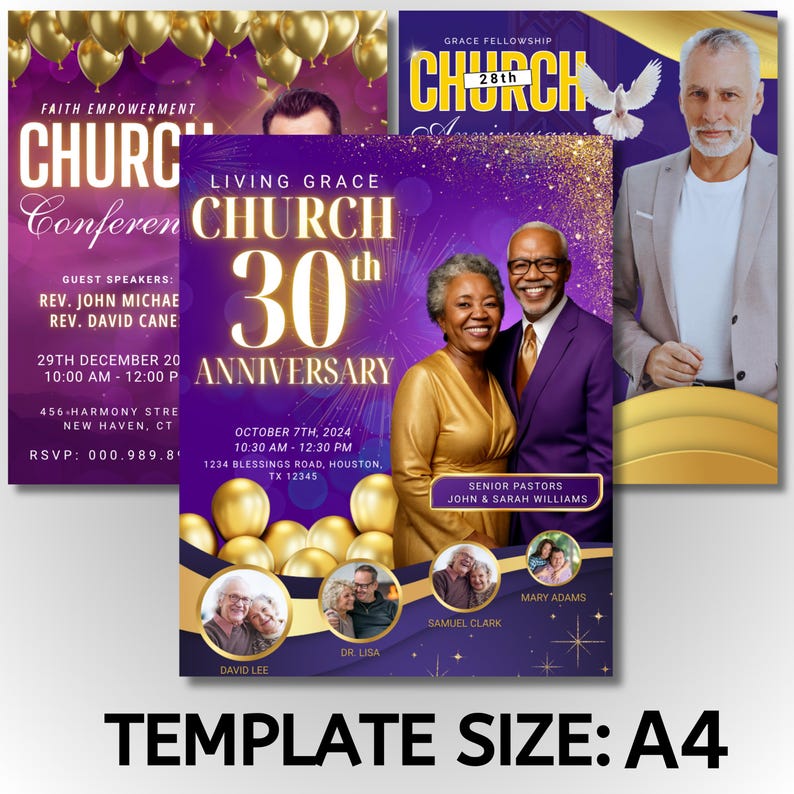 Church Anniversary Flyer Template, Church Anniversary Flyer, Church ...