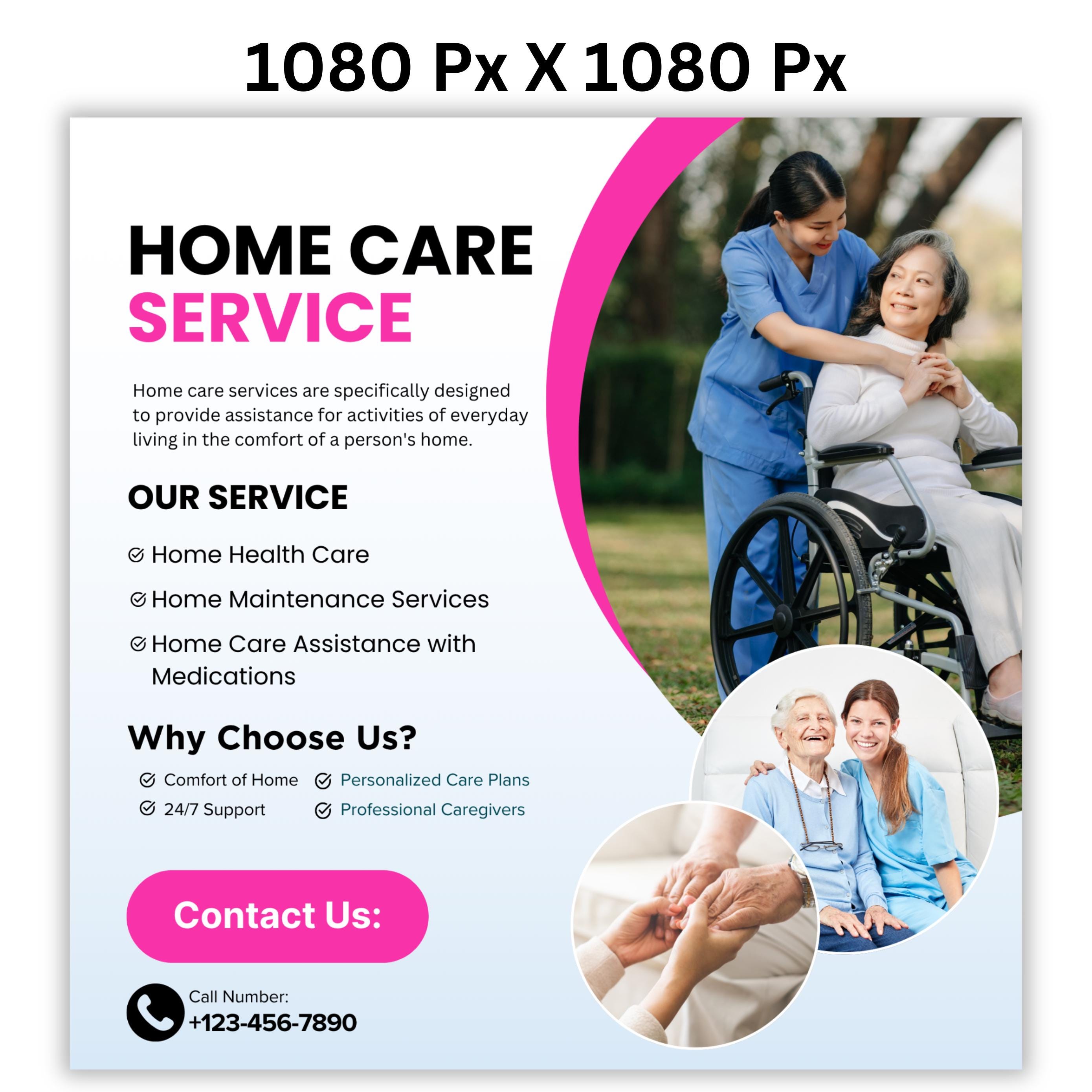 Home Care Service Flyer, DIY Flyer Template Design, Healthcare ...
