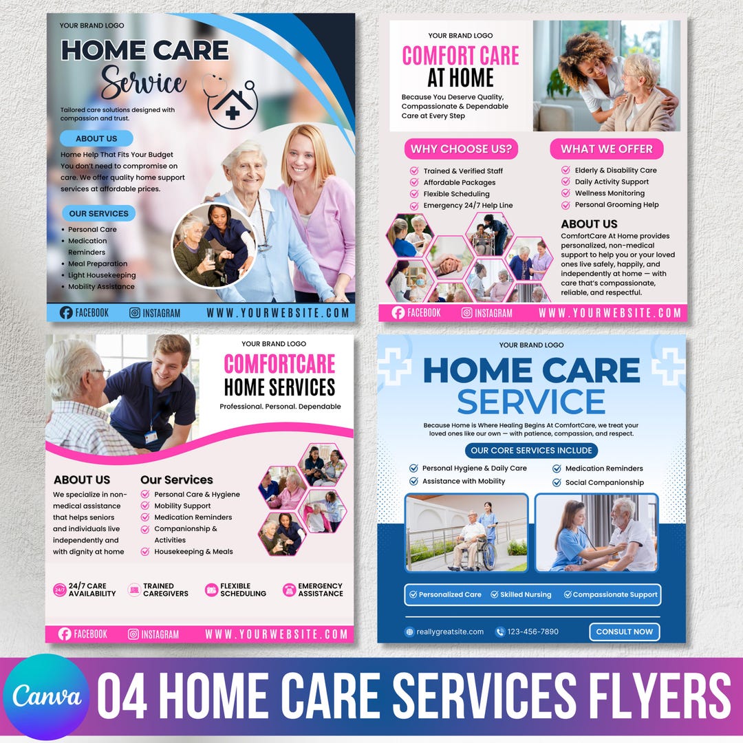 Home Care Service Flyer, DIY Flyer Template Design, Healthcare ...
