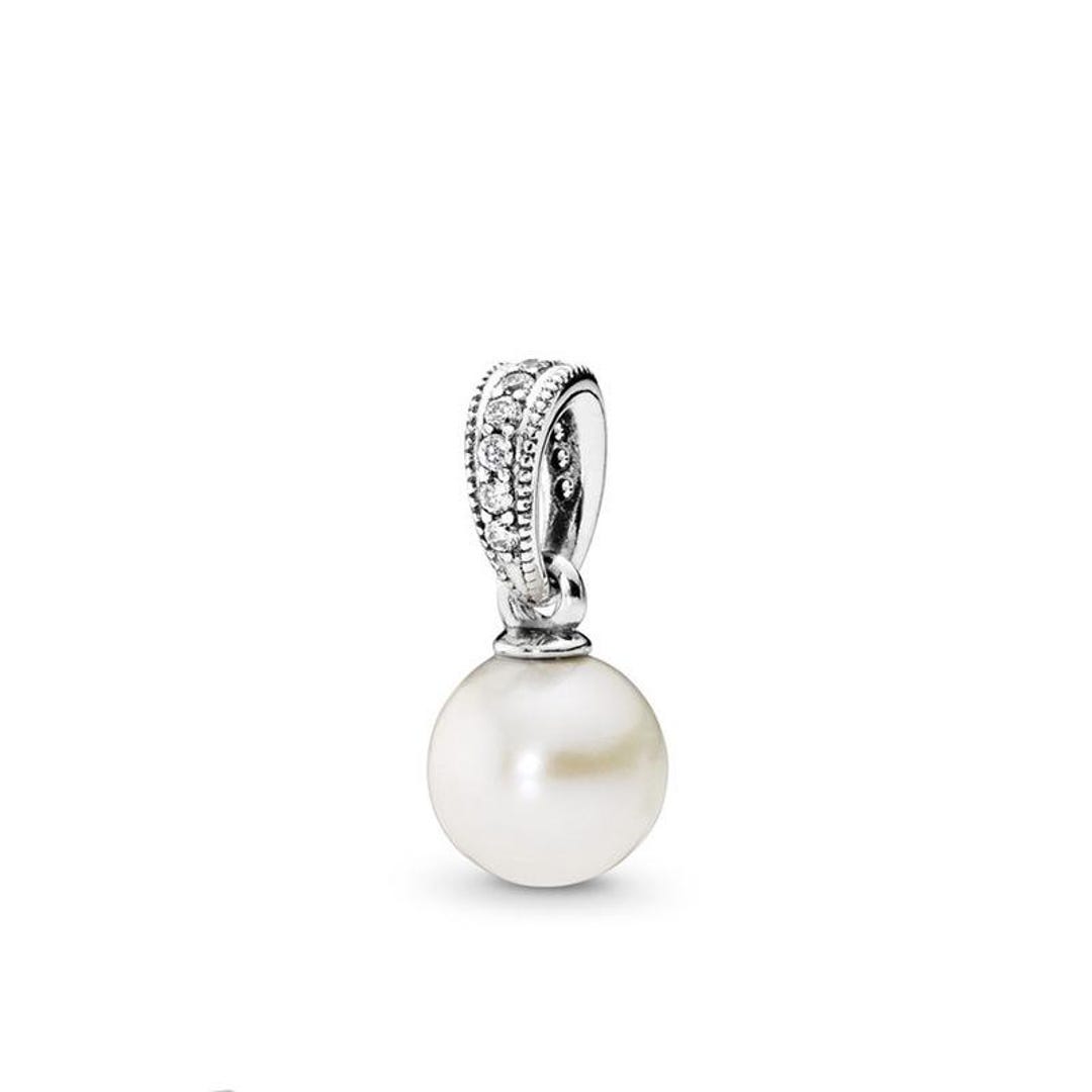 Pandora Elegant Beauty Charm Pearl Drop Pendant Necklace ALE - Etsy