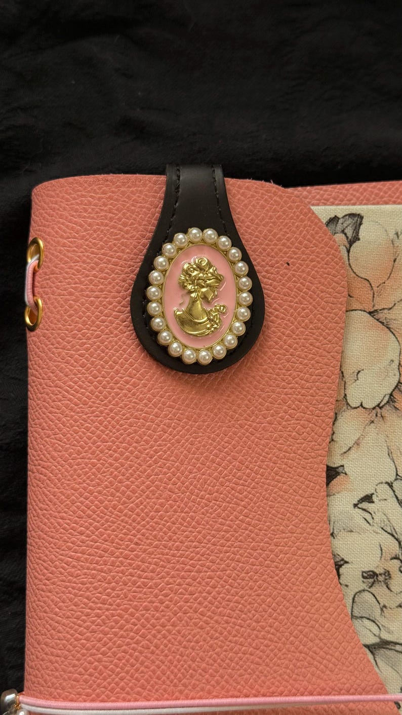 Blush Pink Leather Journal, Bow Fabric Folio Insert, Personalized A5 A6 ...