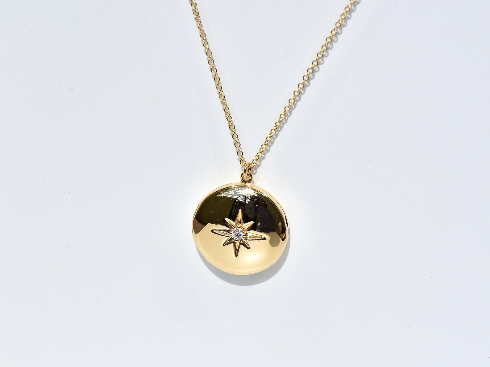 14k Gold Diamond Locket Pendant/necklace - Etsy