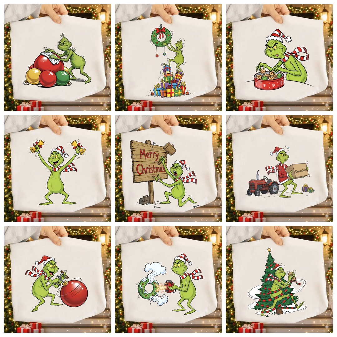 Christmas Grinch Clipart, Xmas Grinch Clipart, 15 Grinch Winter Fantasy ...