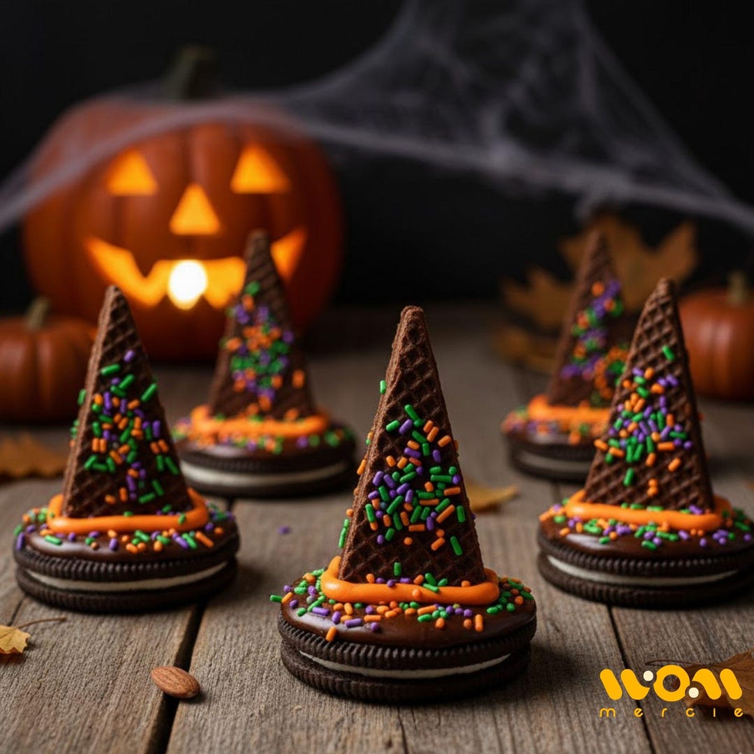 Mini Witch Hat Bites Recipe Card: Halloween Treat, Printable PDF (A4/US ...