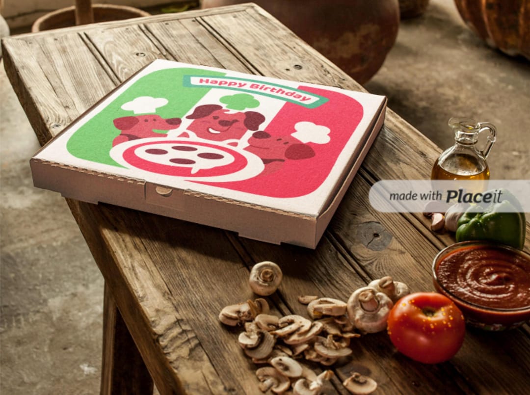 Customizable Bluey Pizza Box Template Kids Birthday Party Decoration ...