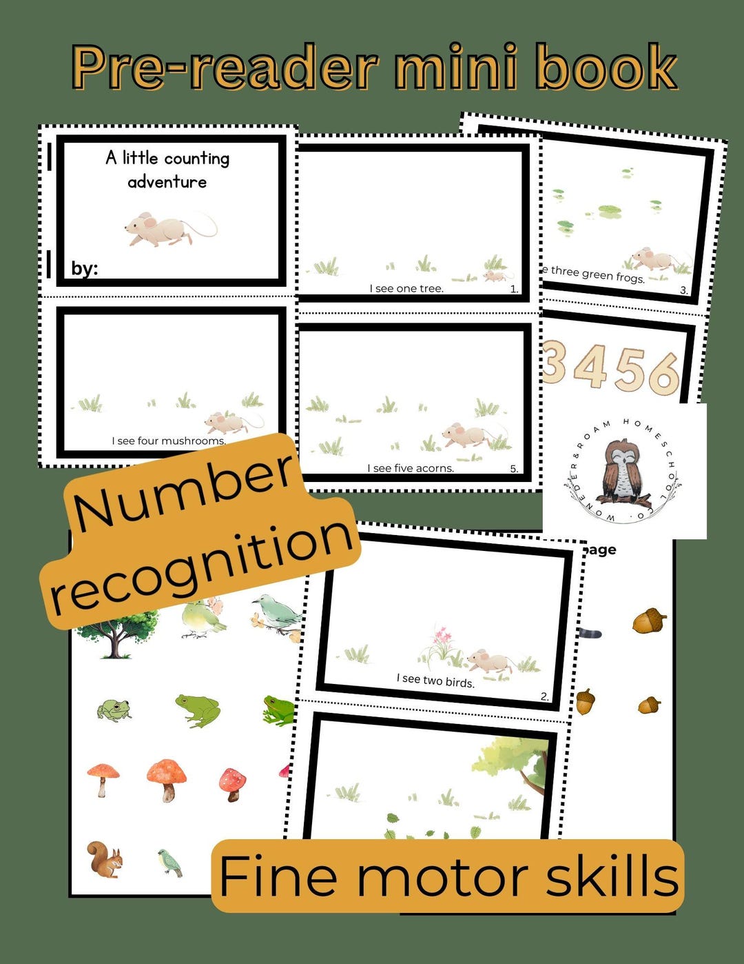 CUT & PASTE Numbers Adventure Mini Book for Preschoolers - Etsy
