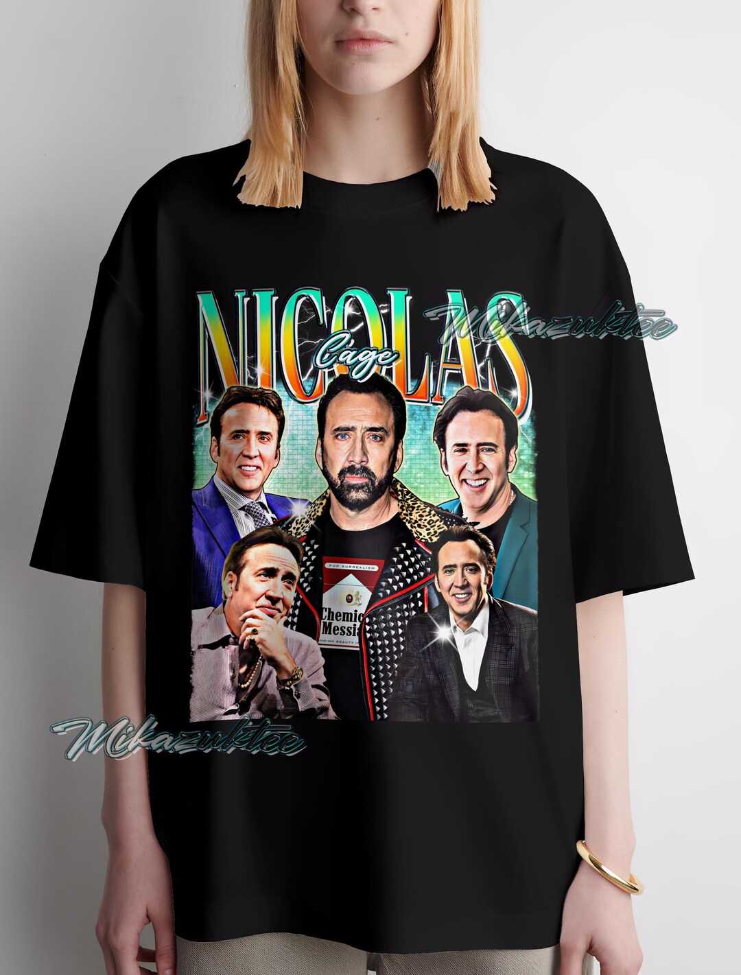 New Nicolas Cage Shirt, Nicolas Cage Vintage Style Graphic Tee, Printed ...