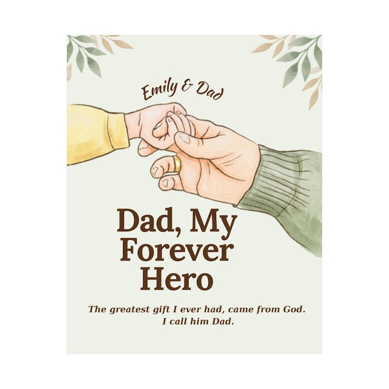 Dad My Forever Hero Poster, Father Daughter Watercolor Art - Etsy