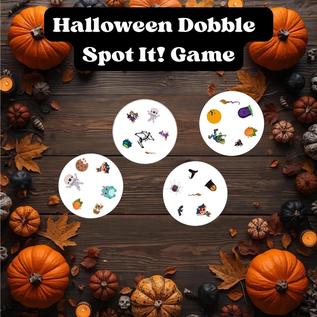Mini Halloween Dobble Game | Printable Spot It Cards | ESL Halloween ...