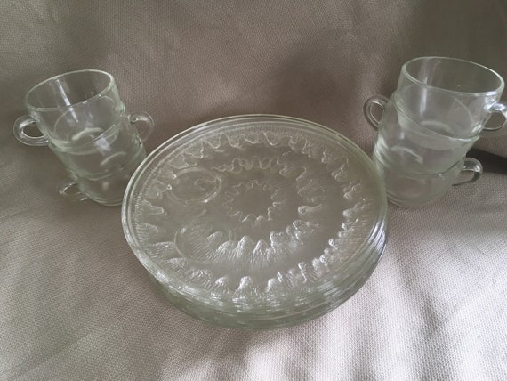 Crystal Snack/Cup set of 6 Dishes | Etsy
