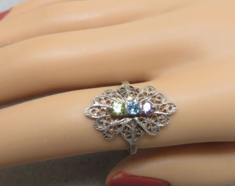 Sterling Silver Filigree Scroll Ring - Etsy