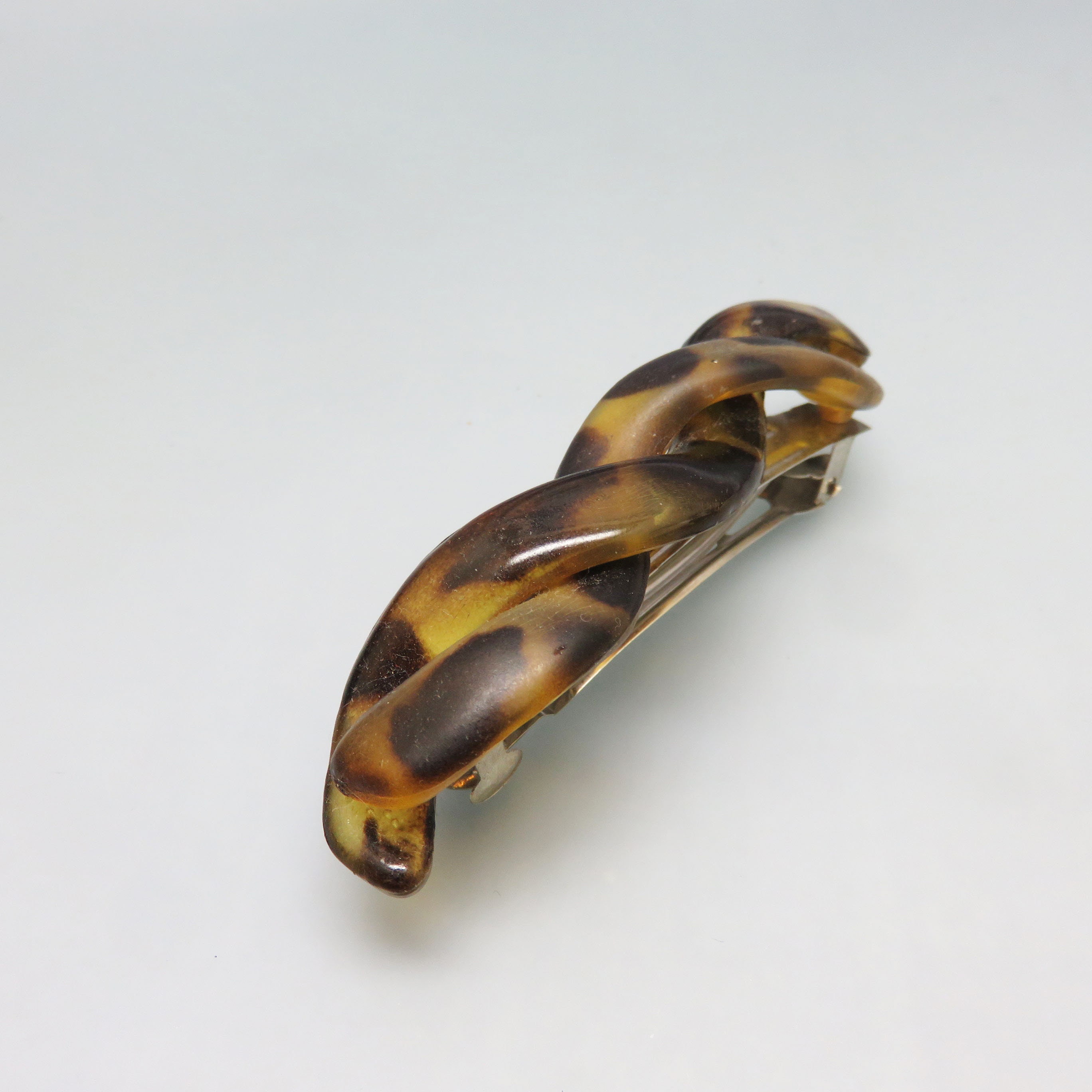 Braided Plastic Tortoise Shell Vintage Hair Barrette, 3 3/4ths Inches ...