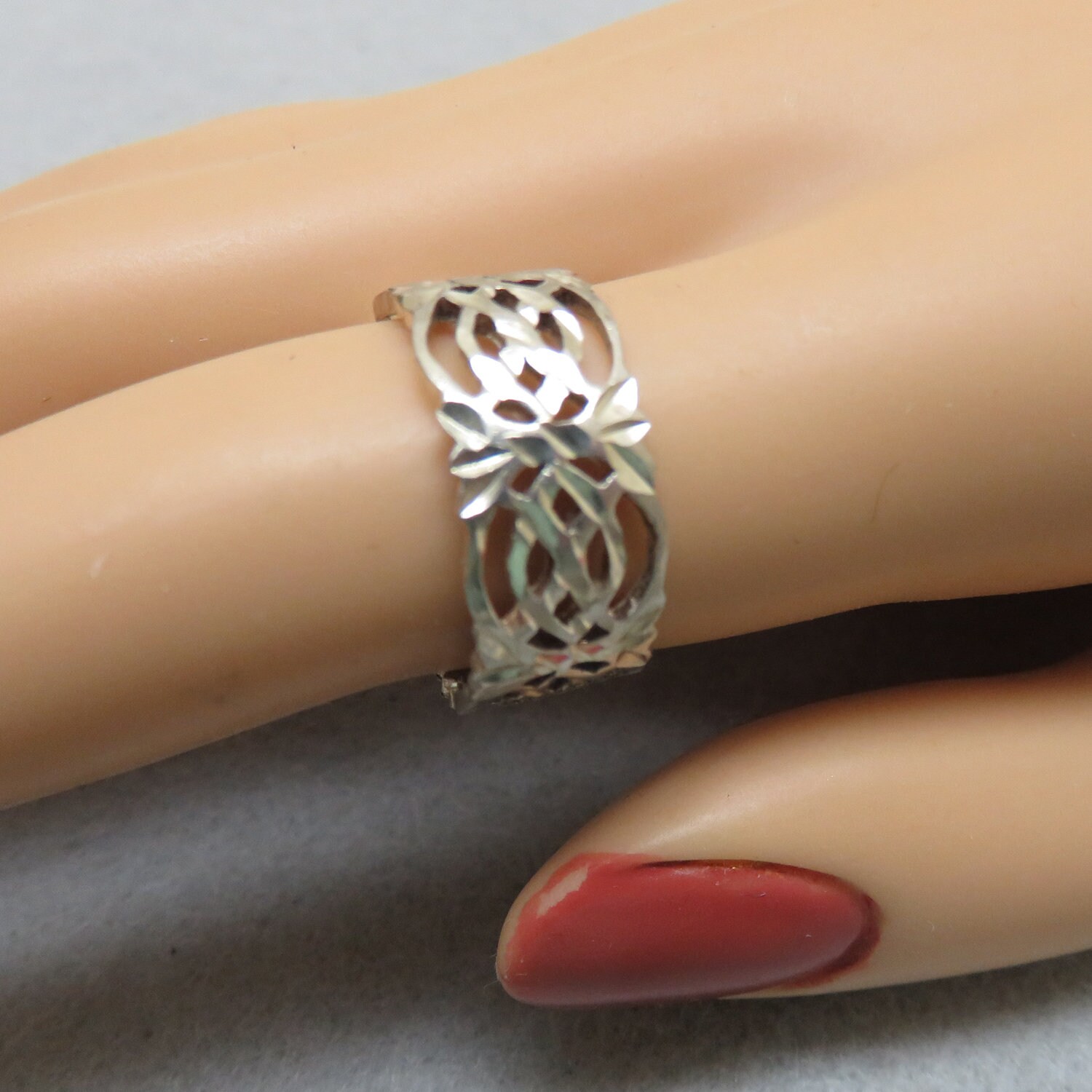 Fancy Wide Sterling Silver Cut Out Scrollwork Band Ring, Size 6.75 - Etsy