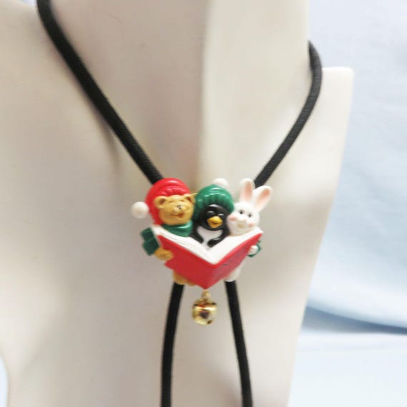 Vintage Christmas Caroling Animals Bolo Tie, Holiday … - Gem
